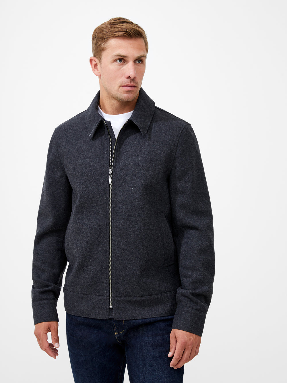 Wool Blend Blouson Coat AW23 Charcoal Mel | French Connection UK