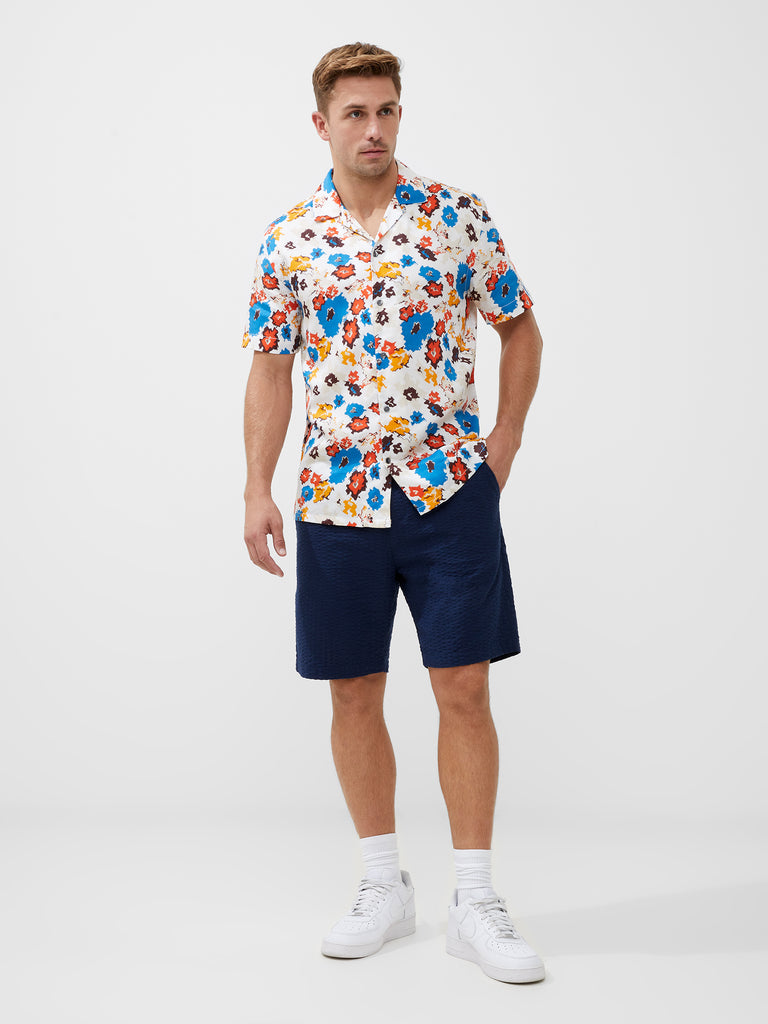 Revere Collar Print Shirt White Base Floral | French Connection UK
