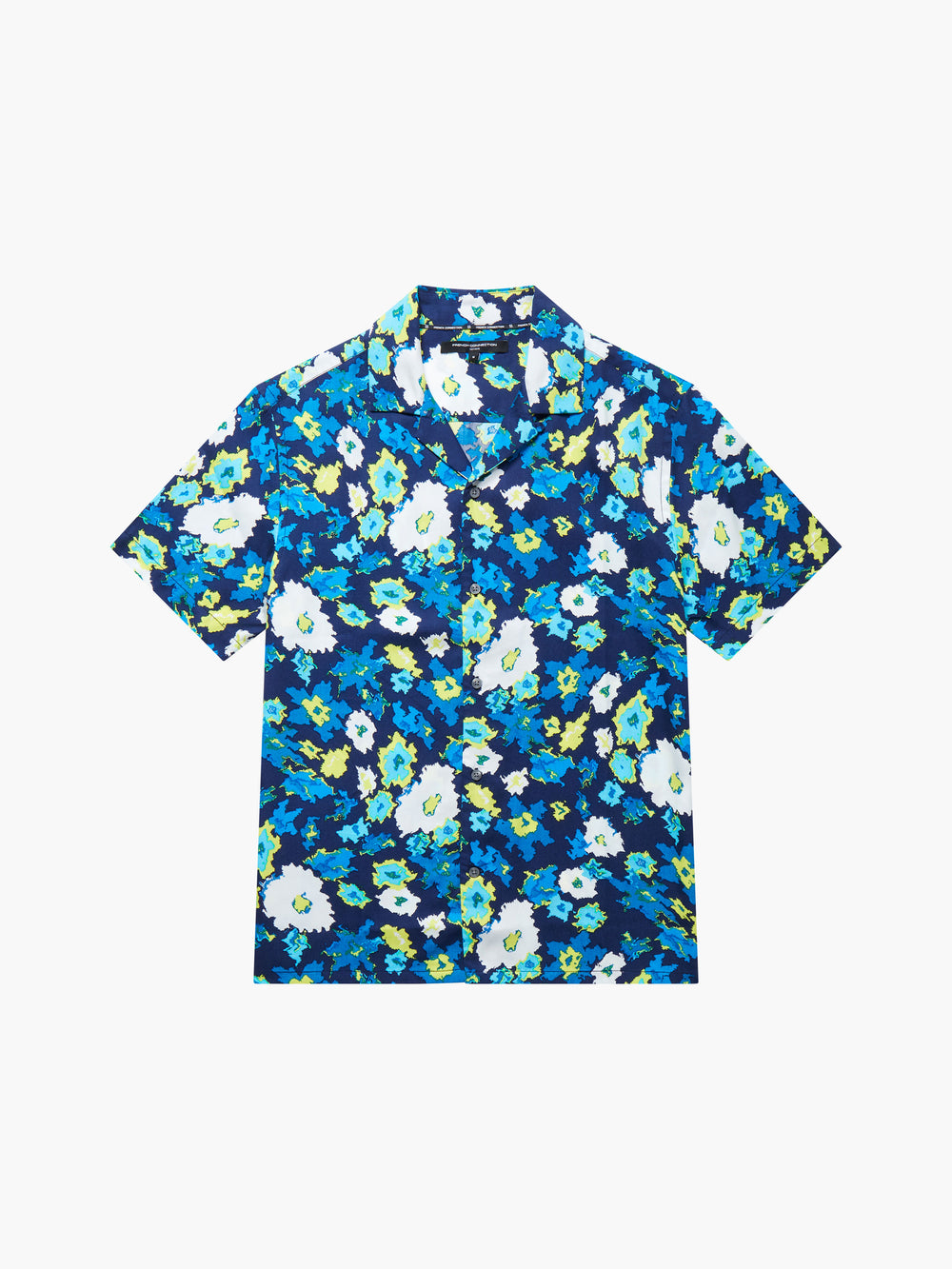 Revere Collar Print Shirt Blue Base Floral | French Connection UK
