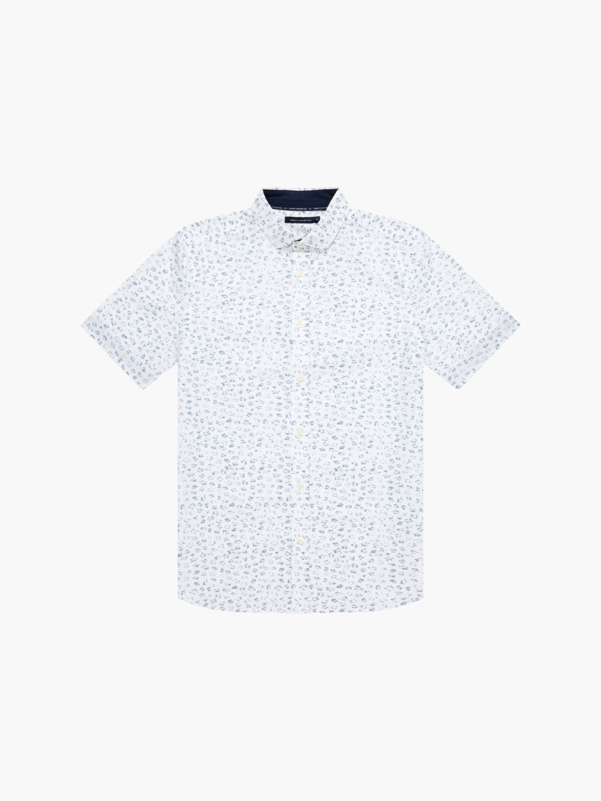 Floral Short Sleeve Shirt Mid Blue Flower | French Connection UK
