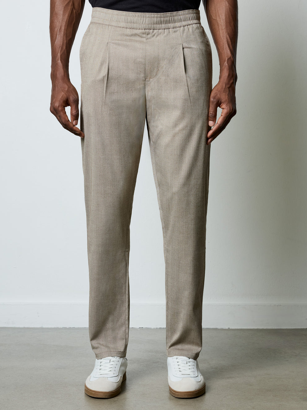 Herringbone Trousers Sand | French Connection UK