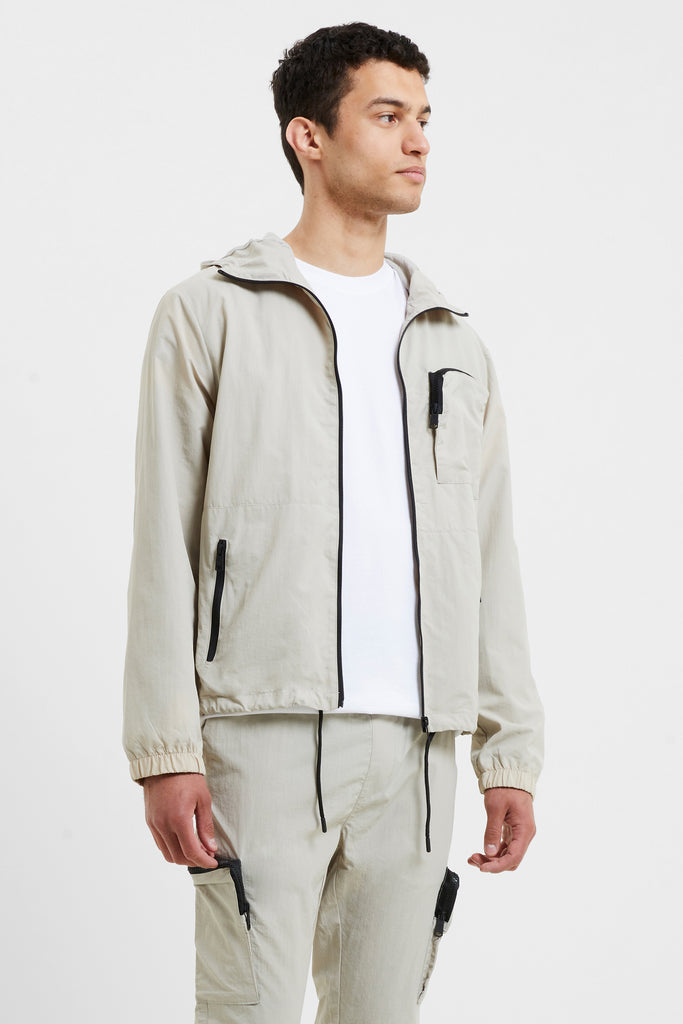 Tech Hooded Shacket Stone | French Connection UK