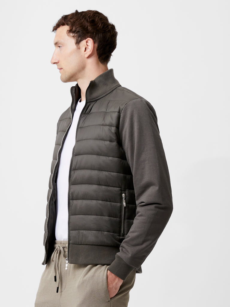 Hybrid Bomber Jacket Hunter Green | French Connection UK