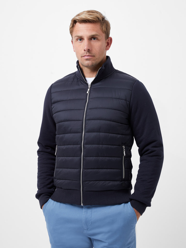 Hybrid Bomber Jacket Navy | French Connection UK