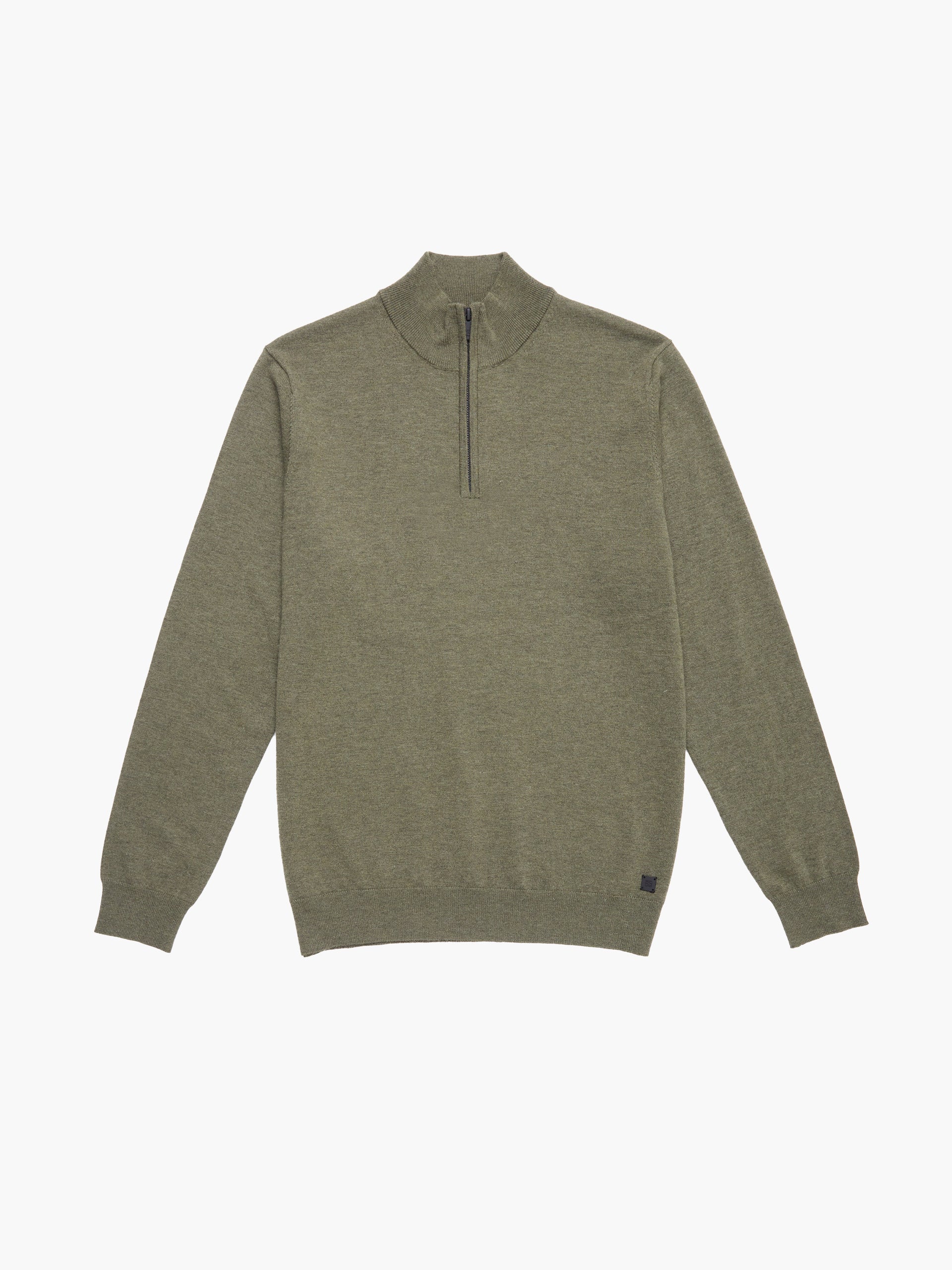 Half Zip Knitted Jumper Olive Green | French Connection UK
