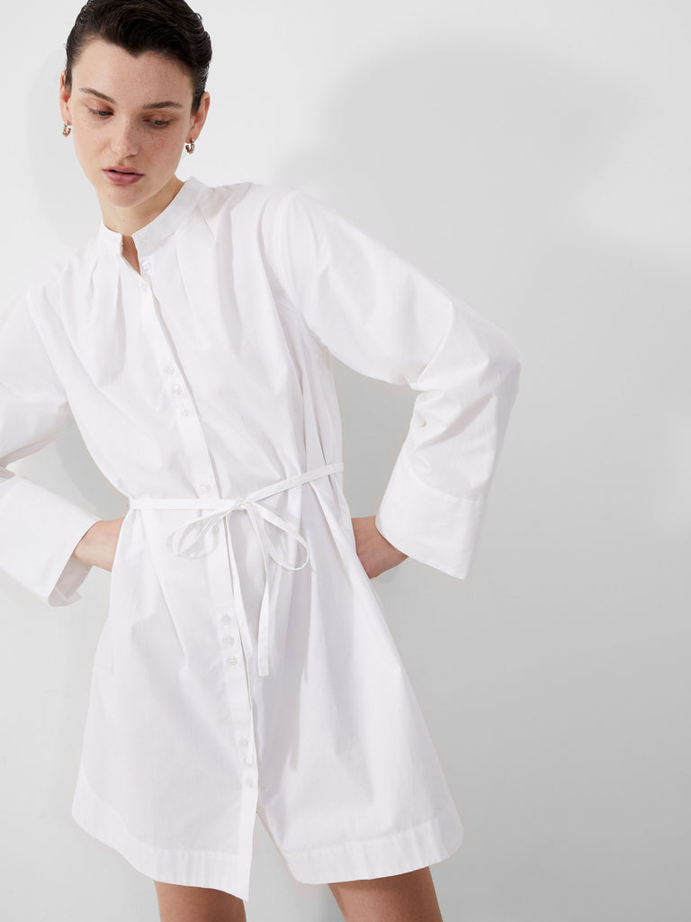 Alissa Cotton Wide Sleeve Shirt Dress Linen White | French Connection UK