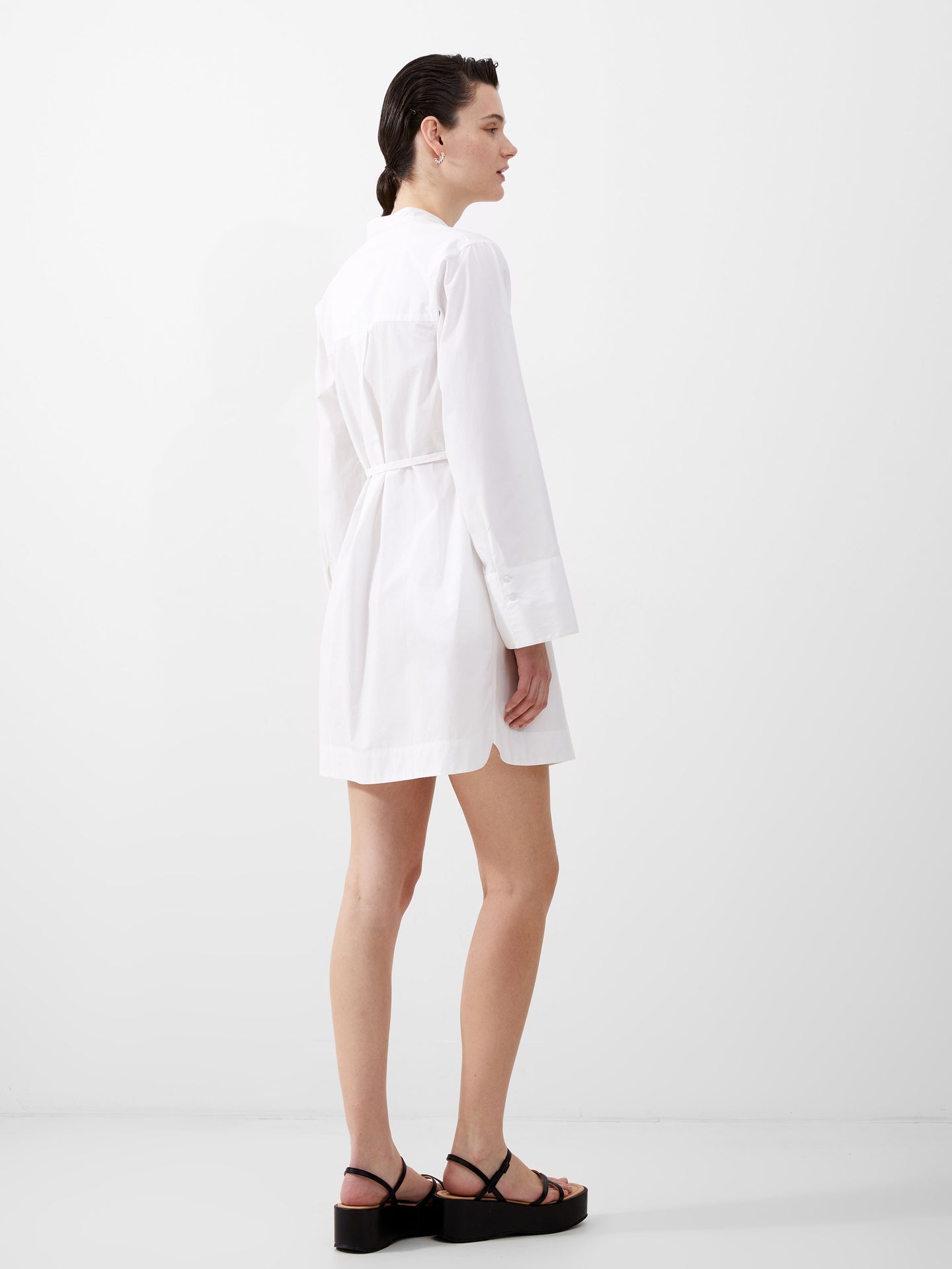 Alissa Cotton Wide Sleeve Shirt Dress Linen White | French Connection UK