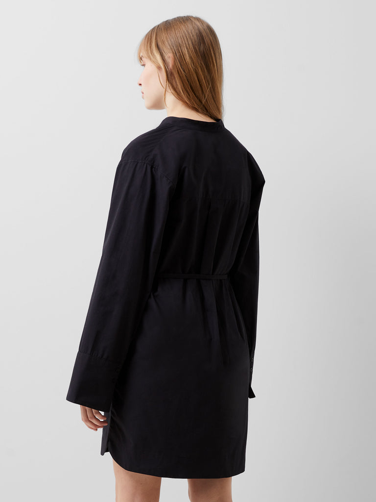 Alissa Cotton Wide Sleeve Shirt Dress Blackout | French Connection UK