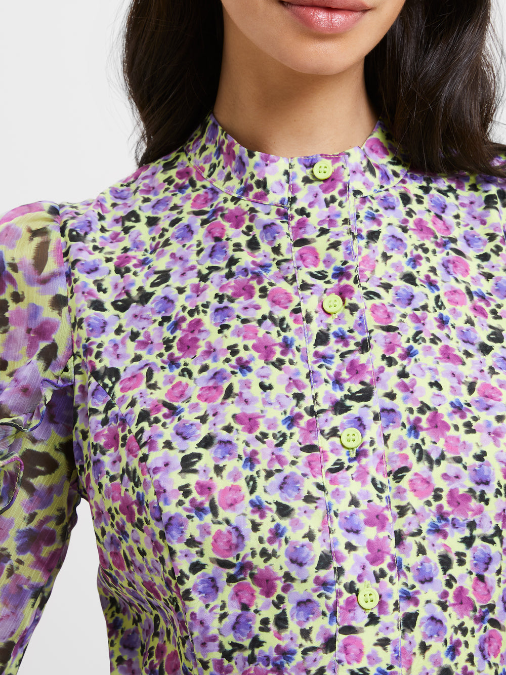 Alezzia Ely Jacquard Mix Dress Sharp Green | French Connection UK