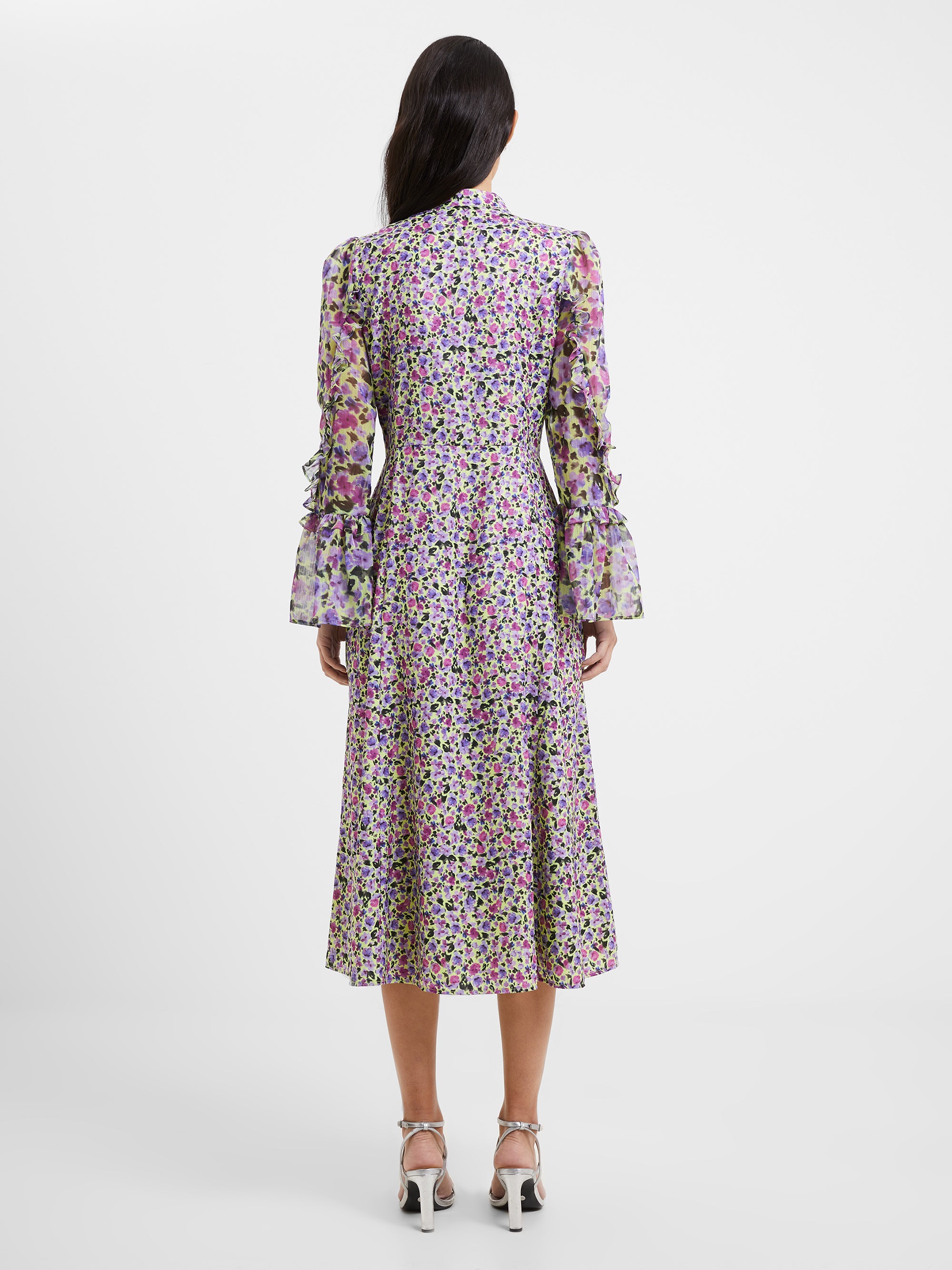 Alezzia Ely Jacquard Mix Dress Sharp Green | French Connection UK