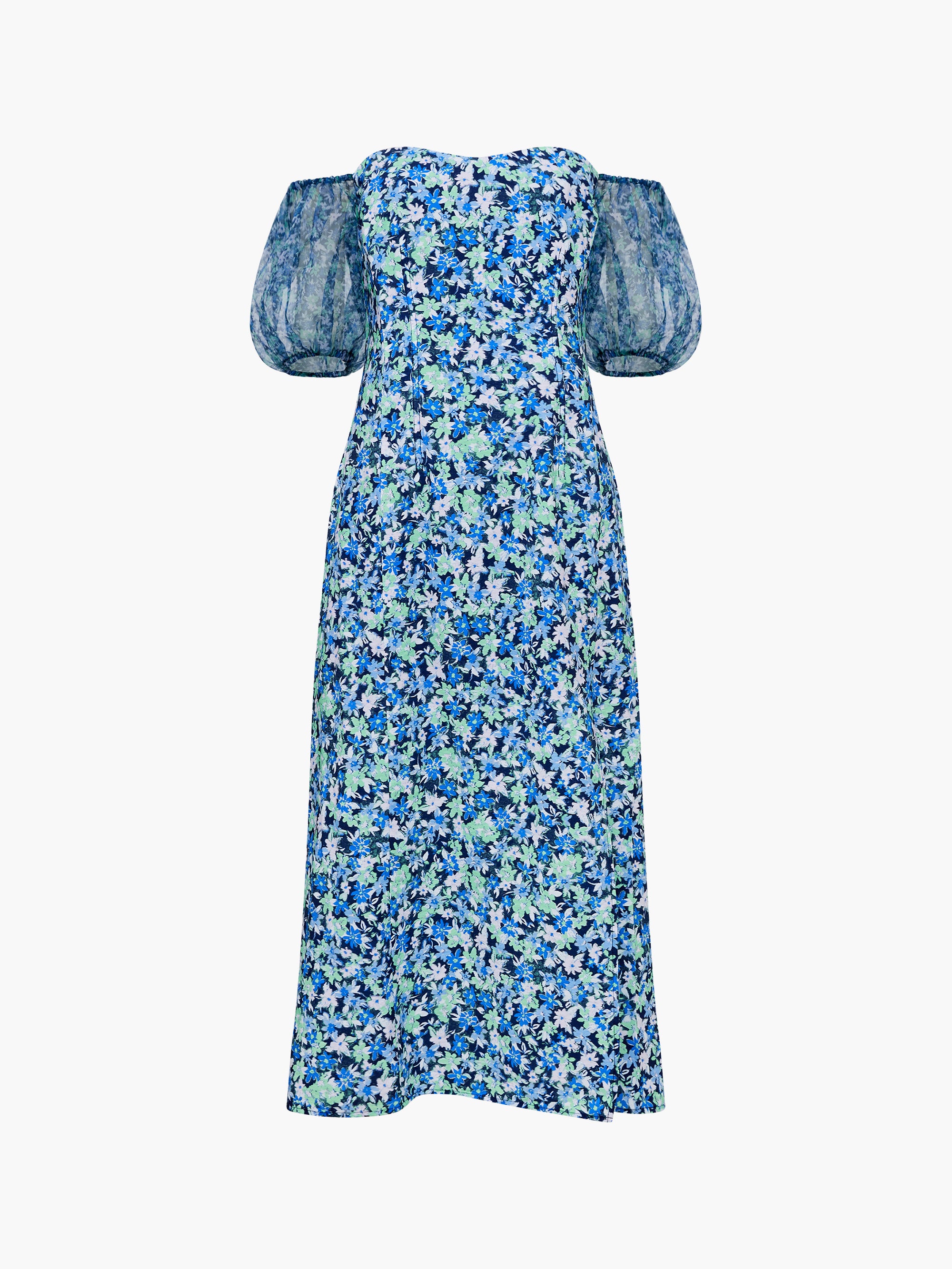 Diana Gathered Flowing Dress5 Cashmere Blue | French Connection UK