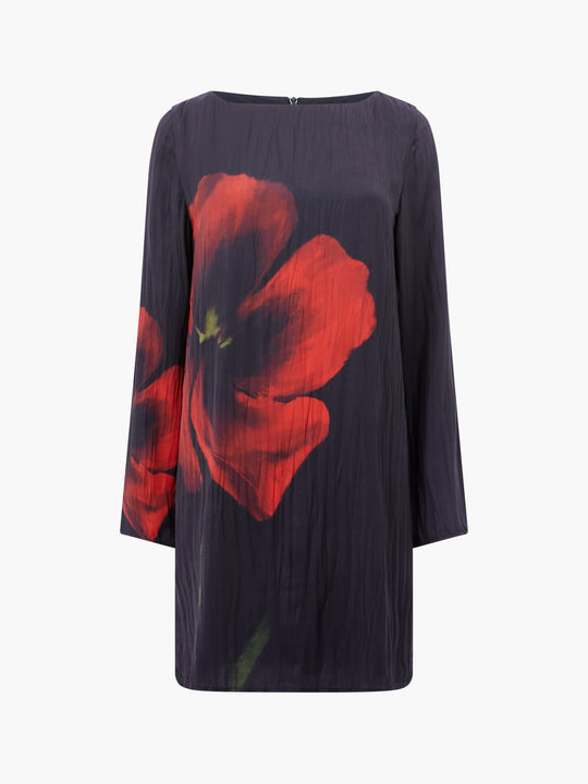 Delilah Alora Satin Mini Dress Black Floral | French Connection UK