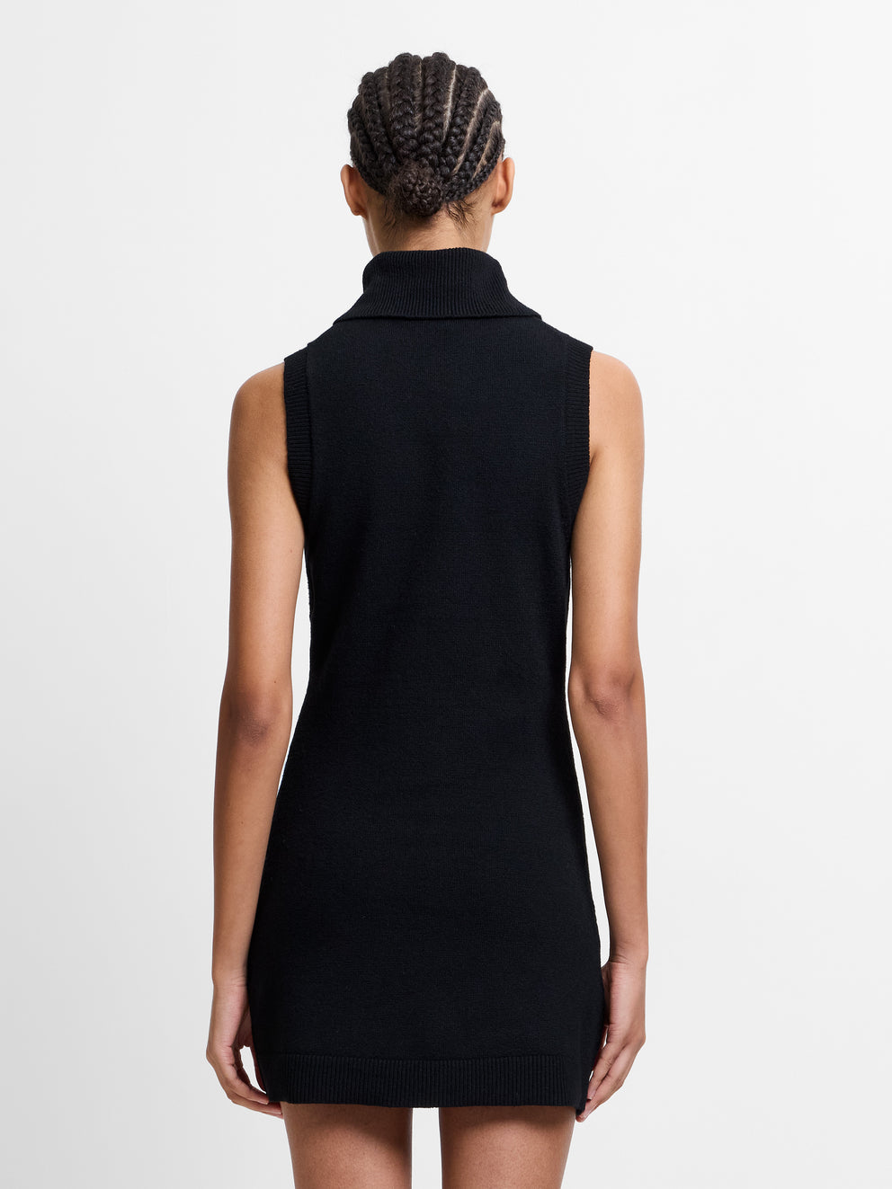 Vhari Recycled Knit Sleeveless Turtleneck Mini Dress Black | French ...