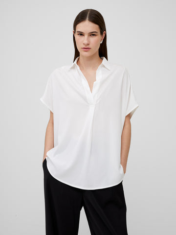 Alia Pinstripe Peplum Top Navy/Linen White | French Connection UK