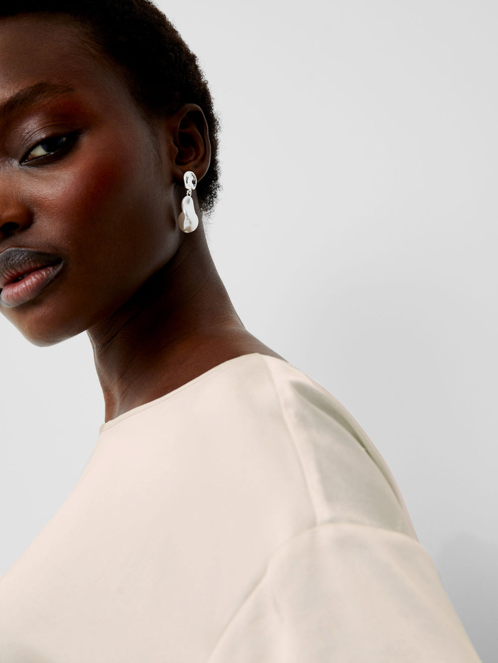 Chloetta Recycled Top Silver Lining | French Connection UK