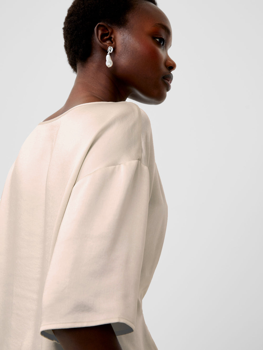 Chloetta Recycled Top Silver Lining | French Connection UK