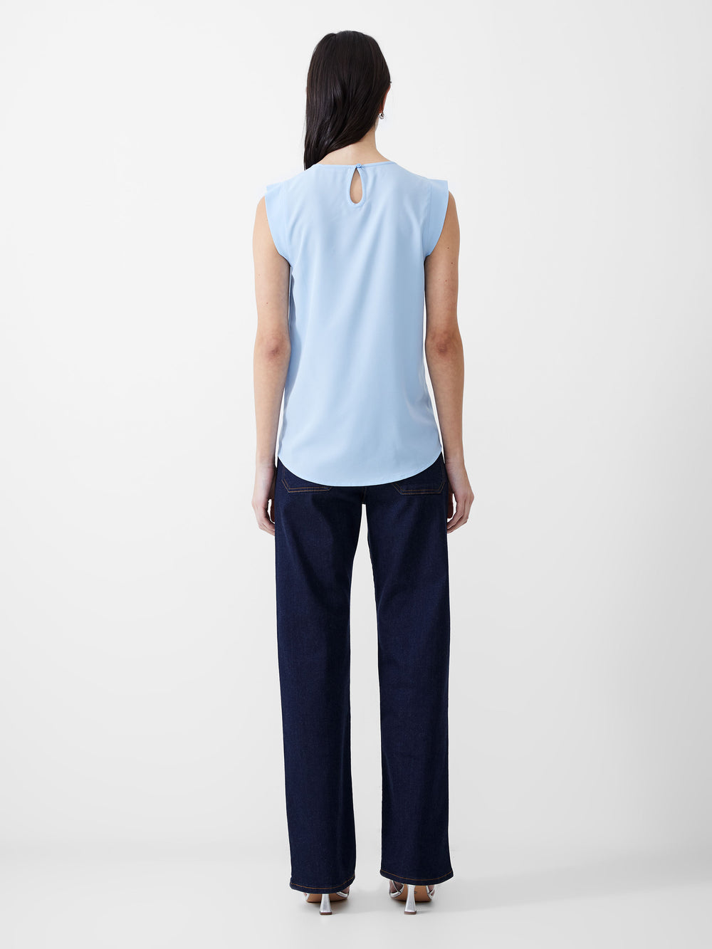 Cap Sleeve Crepe Light Tank Top Placid Blue | French Connection UK