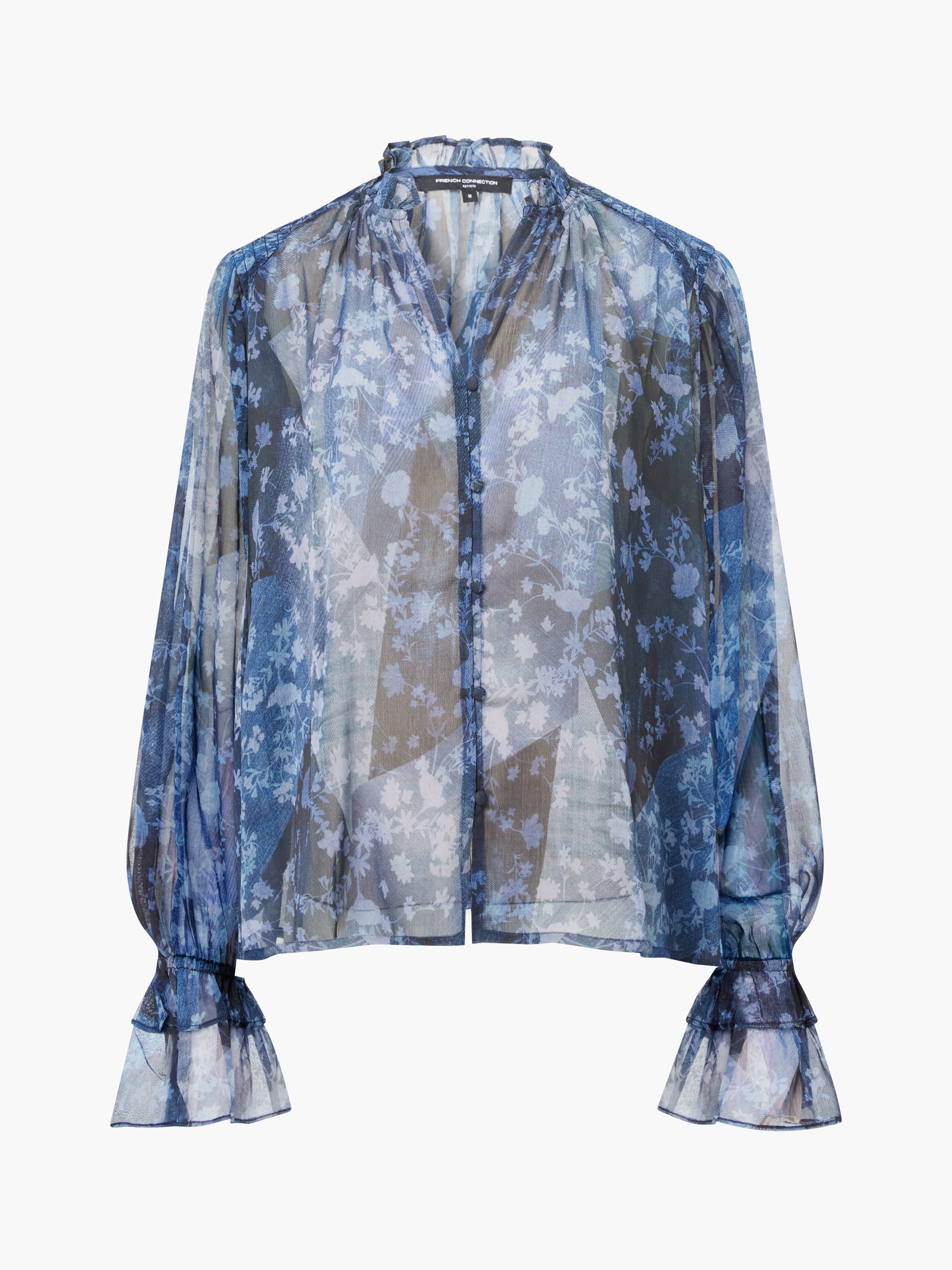 Dawn Recycled Hallie Crinkle Blouse Indigo | French Connection UK