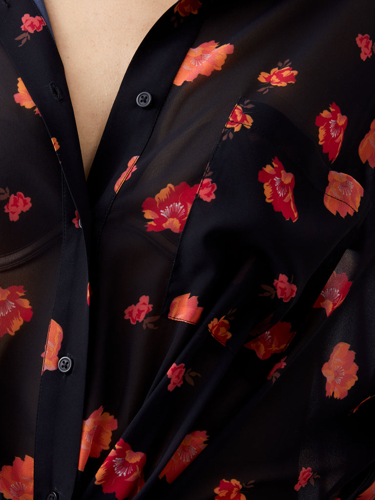 Ella Rose Twist Front Shirt Marine Multi | French Connection UK