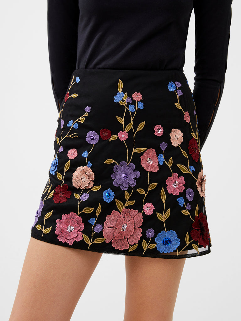 Astrida Embellished Mini Skirt Black Multi | French Connection UK