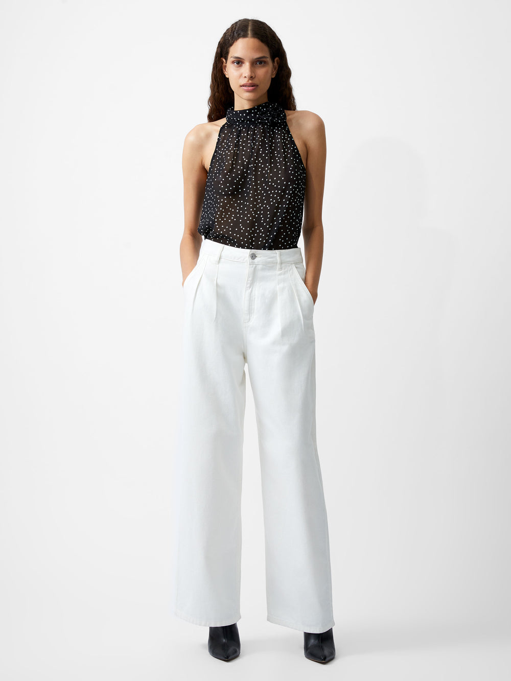 Finley Denim Wide Leg Jeans 32 Inch Ecru | French Connection UK