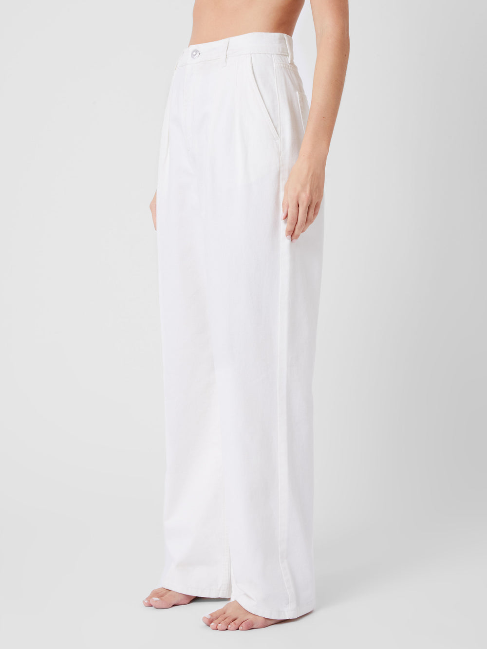 Finley Denim Wide Leg Jeans 32 Inch Ecru | French Connection UK