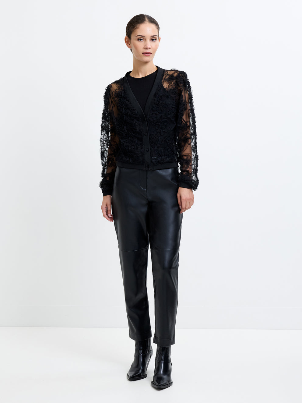 PU Trousers Black Faux Leather | French Connection UK