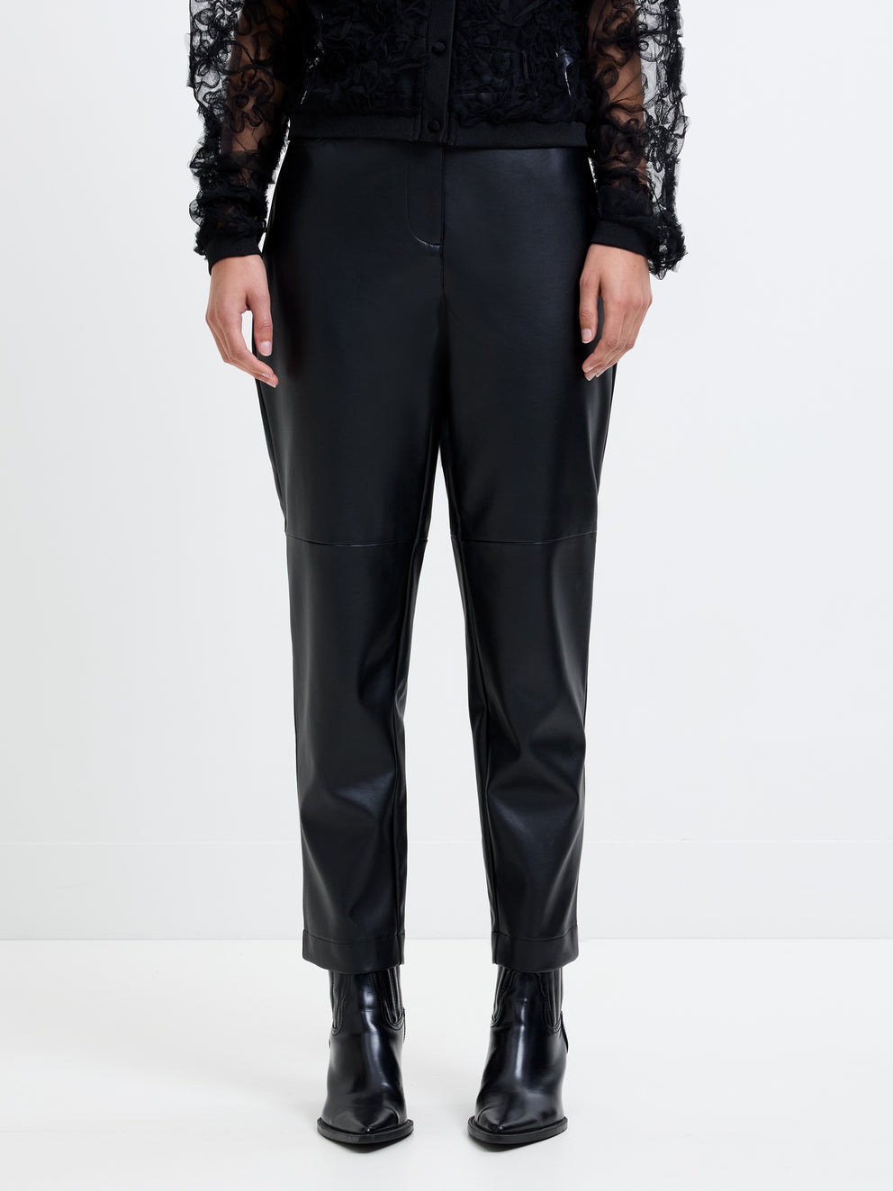 PU Trousers Black Faux Leather | French Connection UK