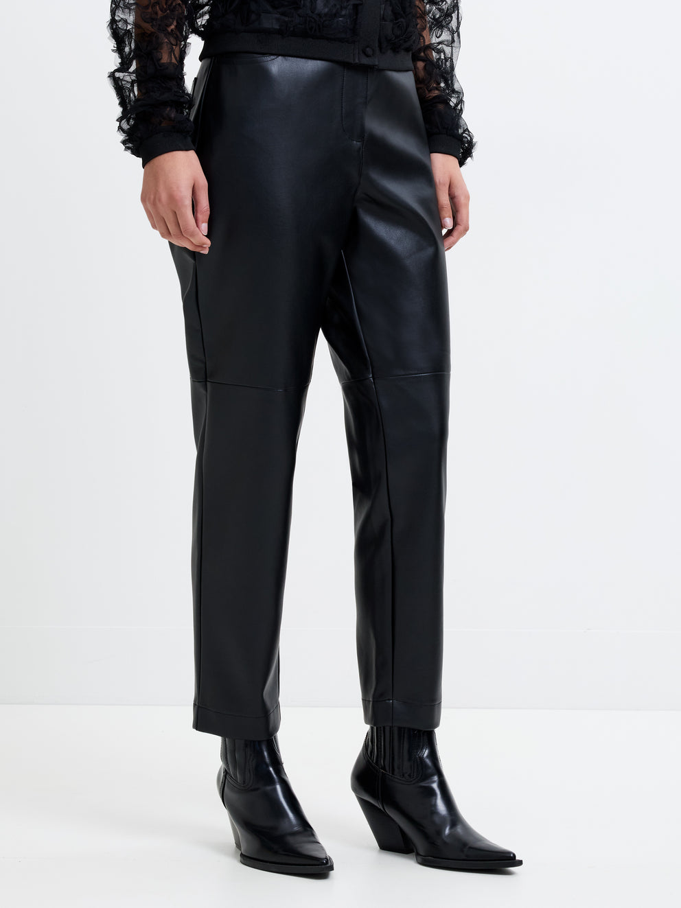 PU Trousers Black Faux Leather | French Connection UK