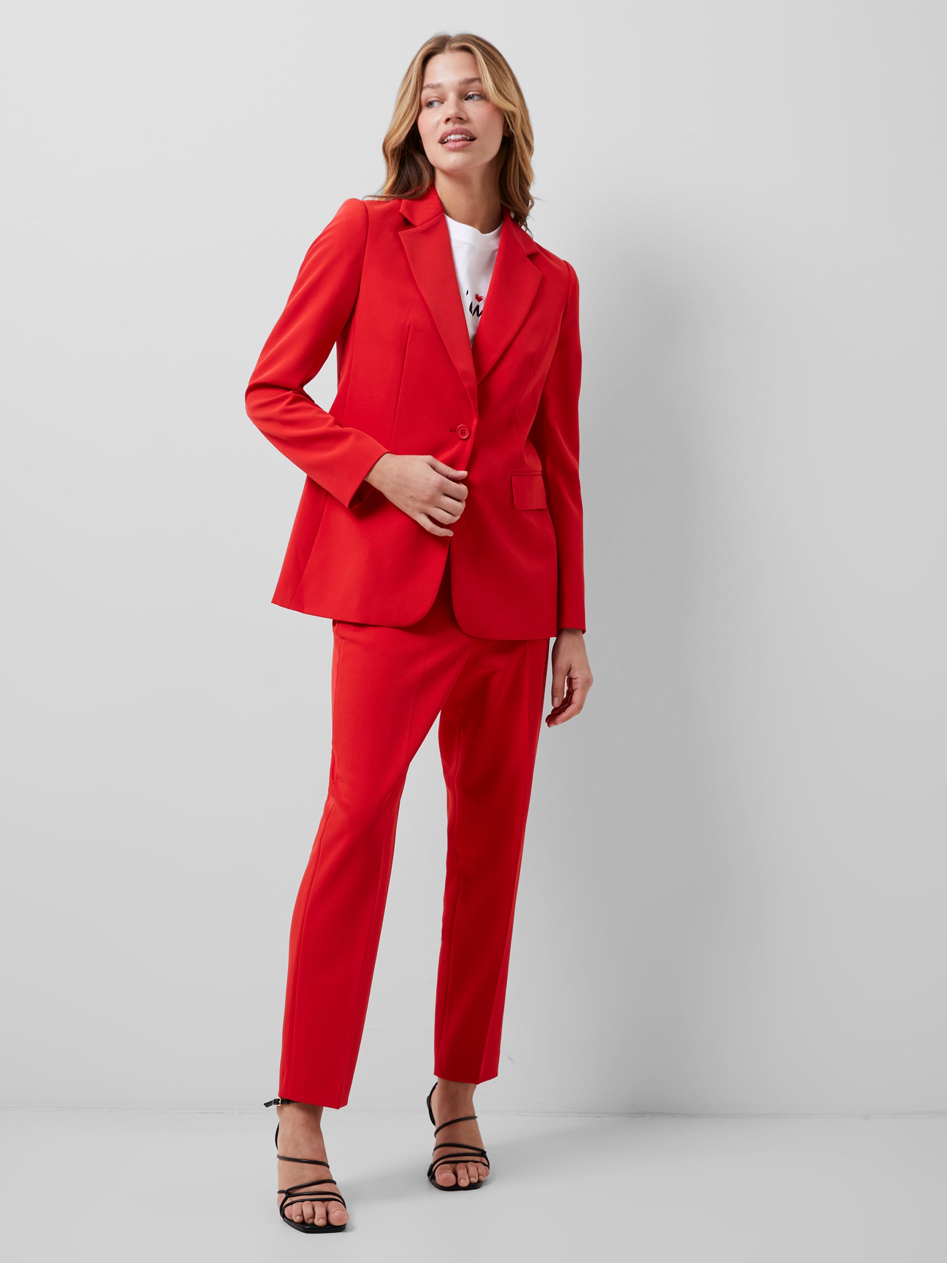 Echo Single Breasted Blazer True Red | French Connection UK