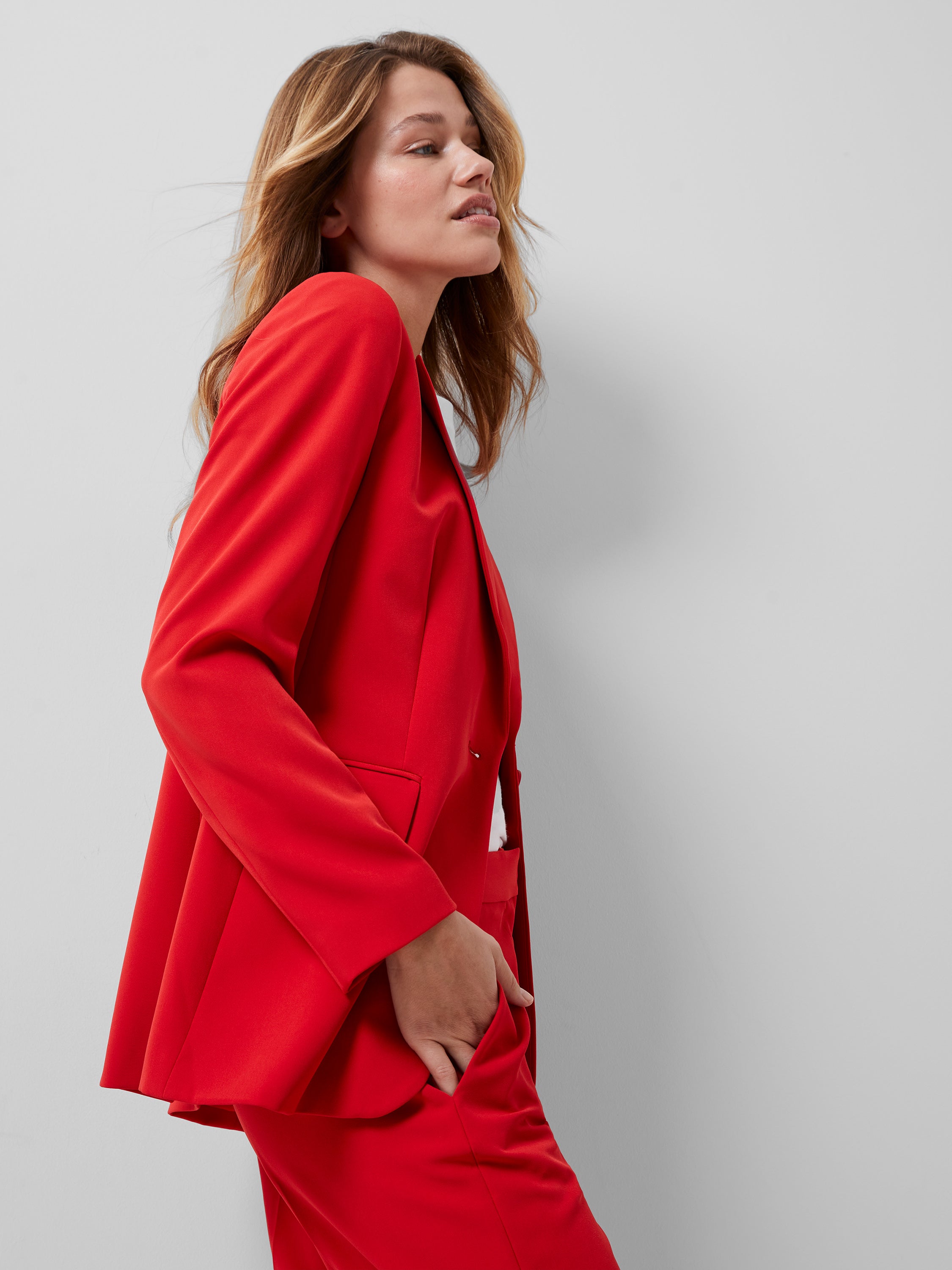 Echo Single Breasted Blazer True Red | French Connection UK