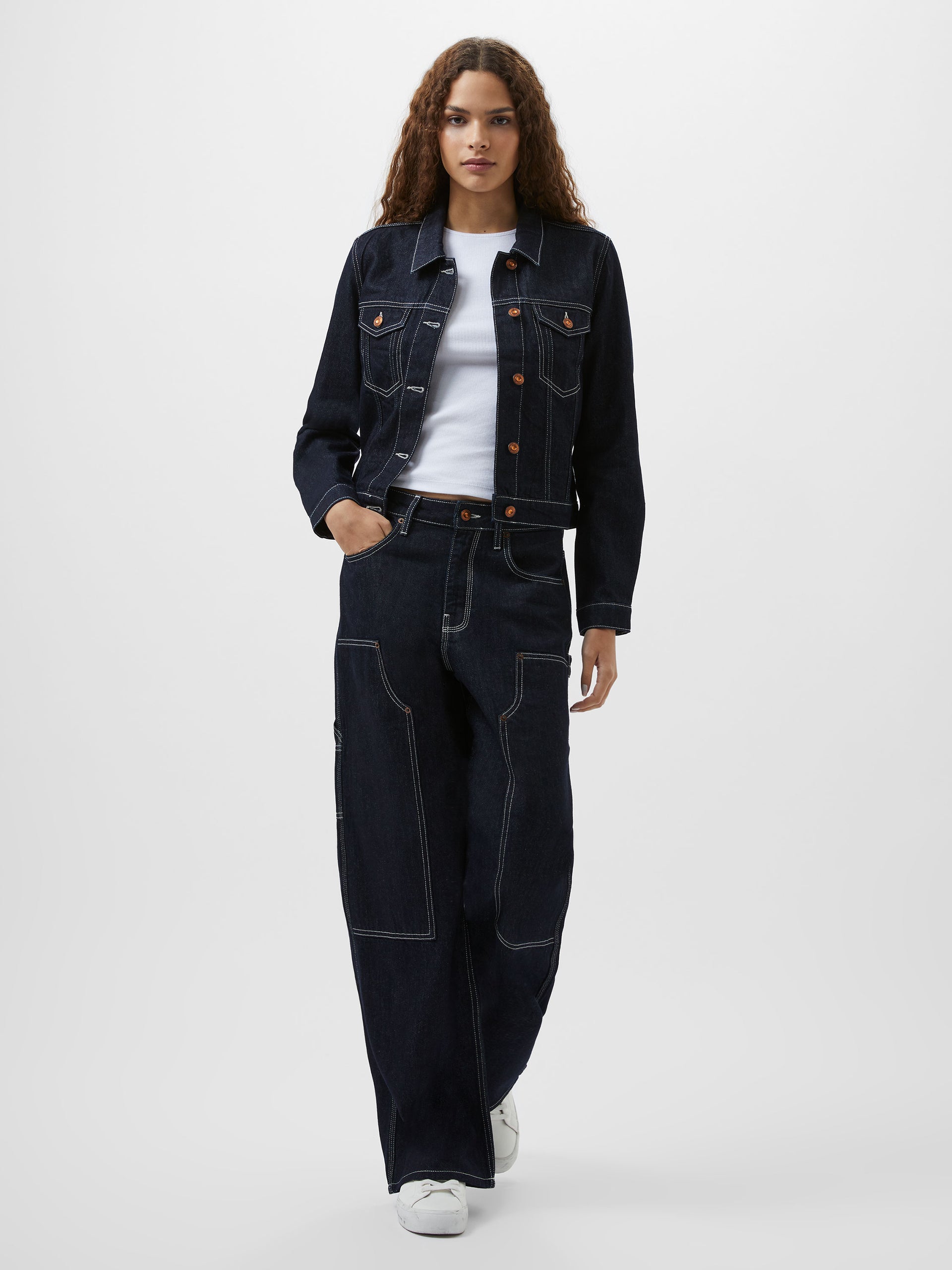 Denver Denim Contrasting Stitch Jacket Clean Indigo Denim | French ...