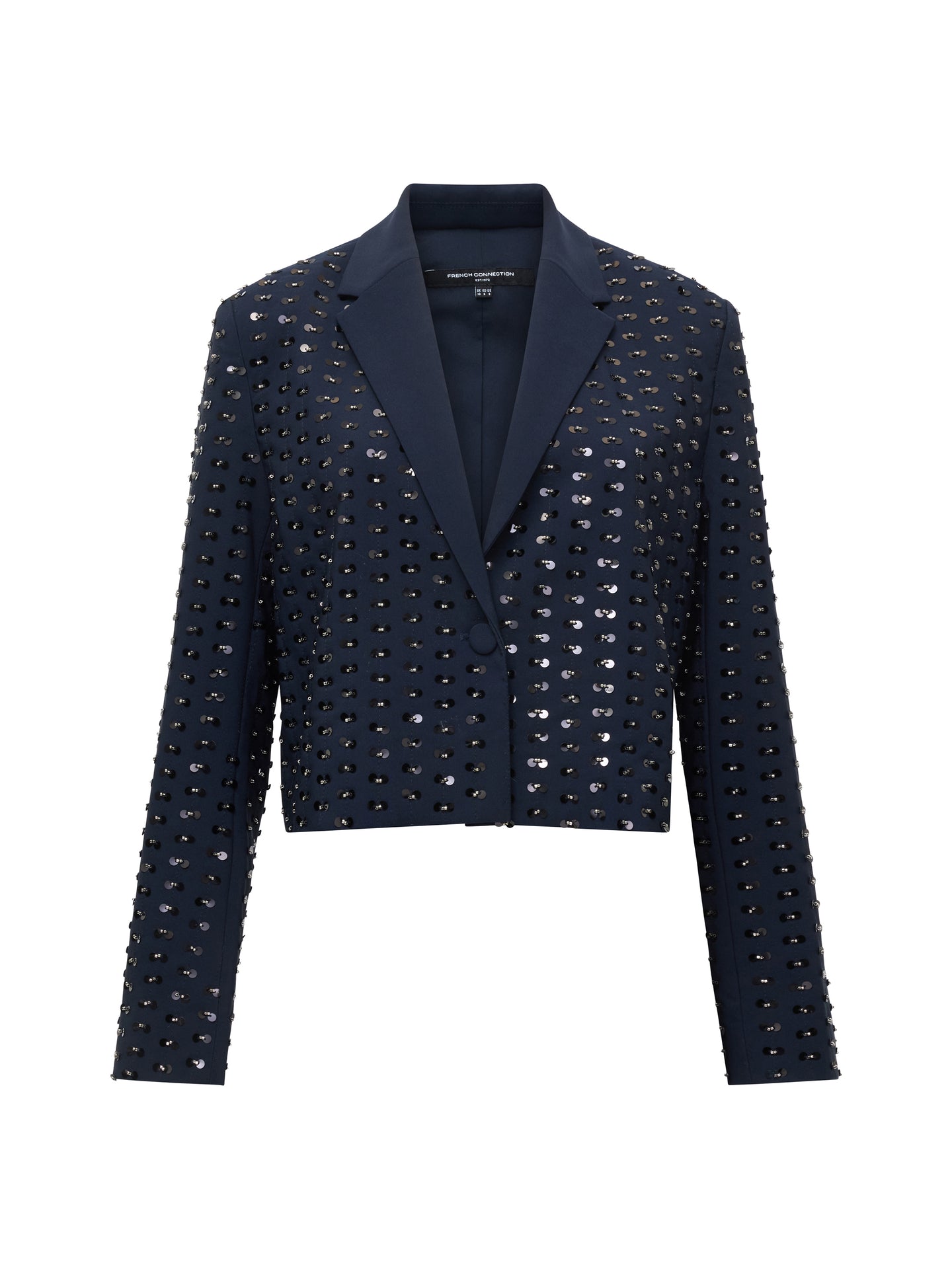 Sherry Embellished Cropped Blazer Navy | French Connection UK