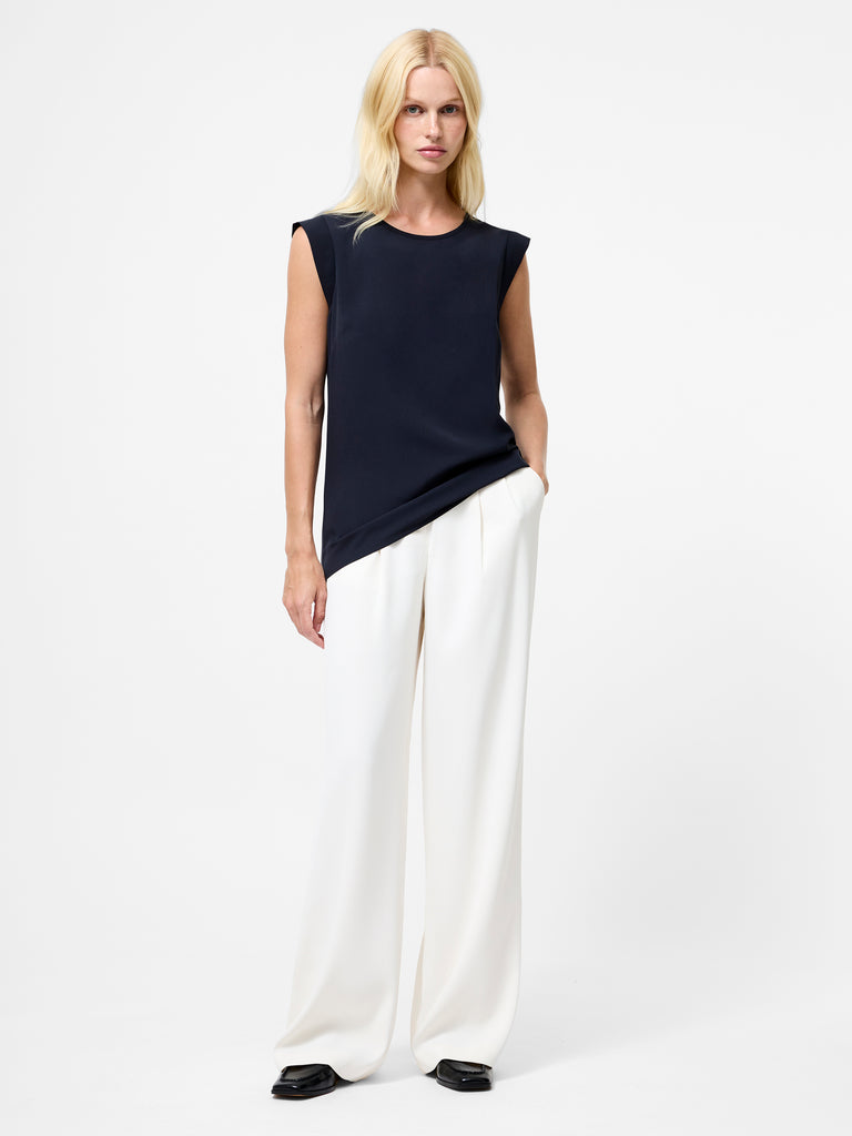 Polly Plains Capped Top Utility Blue | French Connection UK