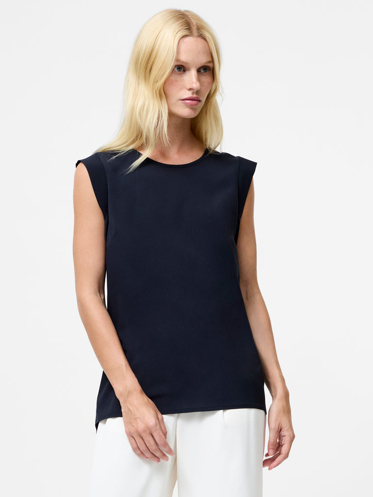 Polly Plains Capped Top Utility Blue | French Connection UK