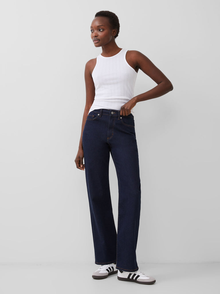 Tallie Textured Racer Tank Top Linen White | French Connection UK