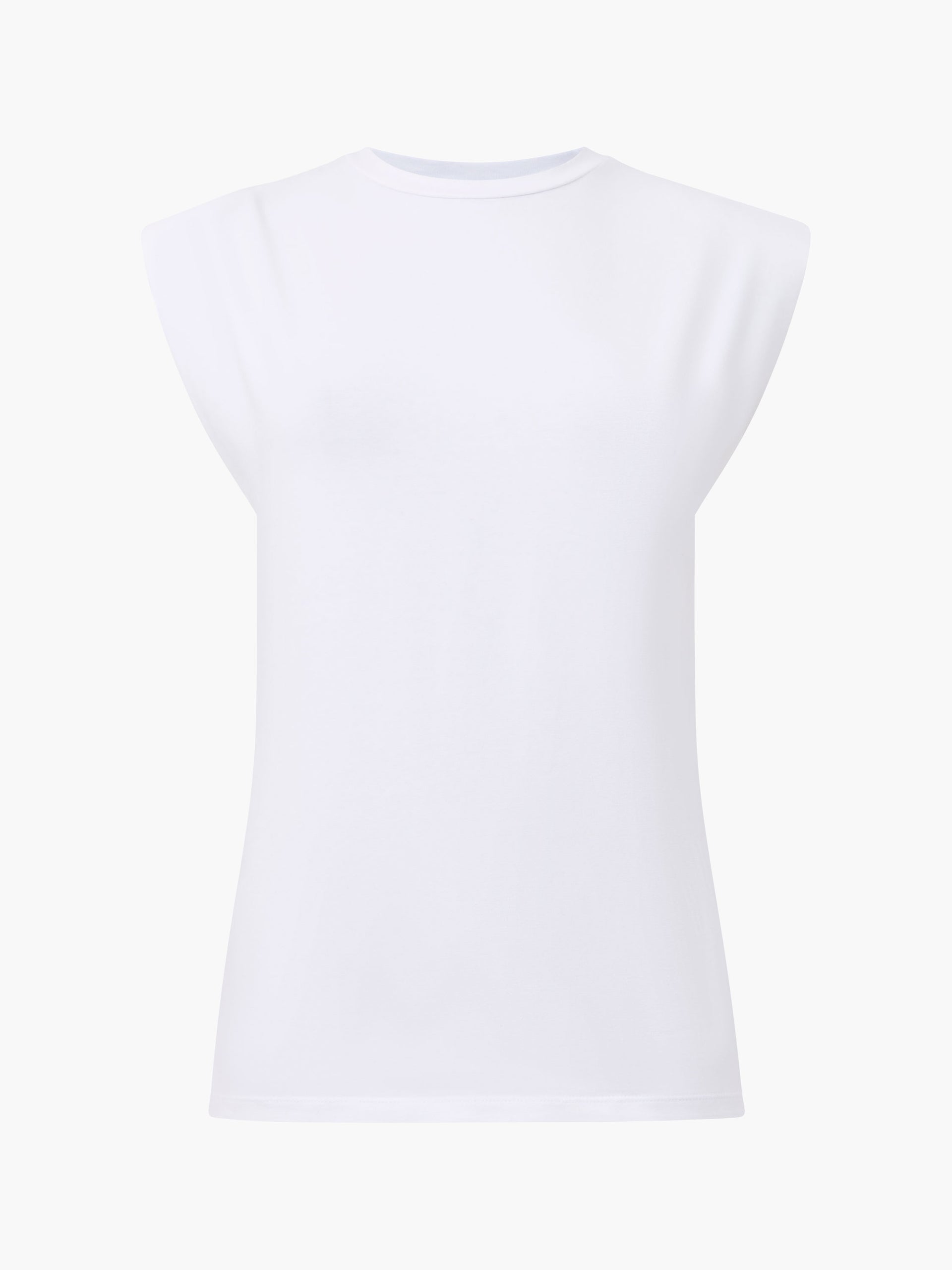 Rallie Shoulder Pad Tank Top Linen White | French Connection UK
