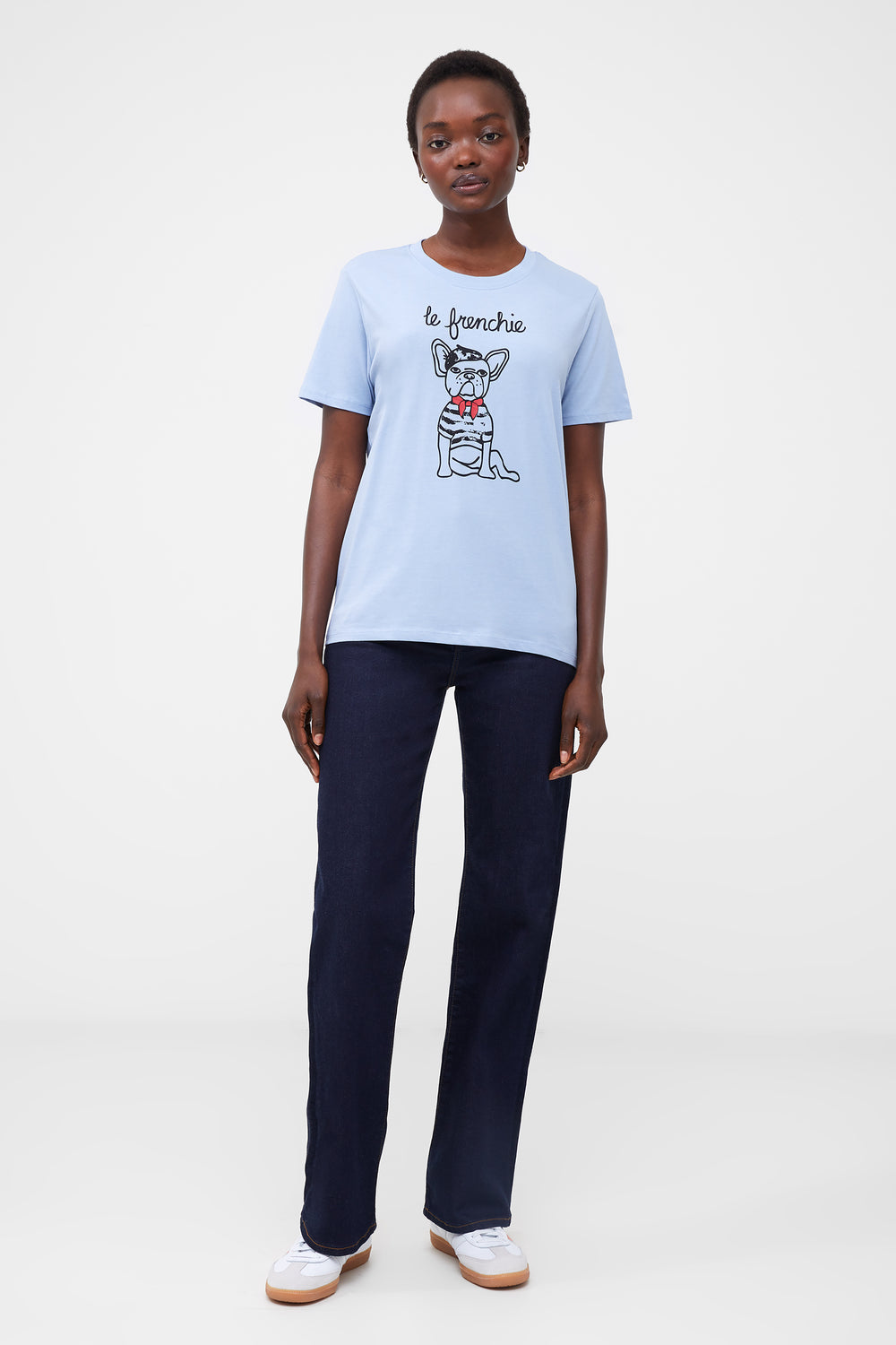 Le Frenchie T-Shirt Washed Blue | French Connection UK
