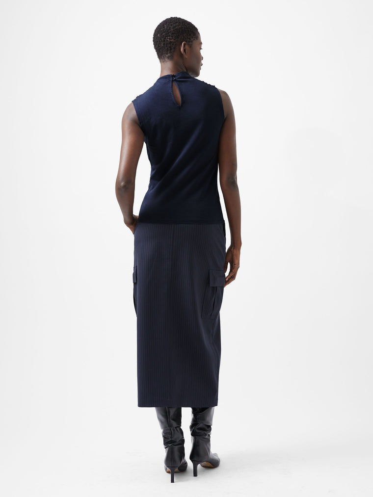 Rallie Cross Neck Top Marine | French Connection UK