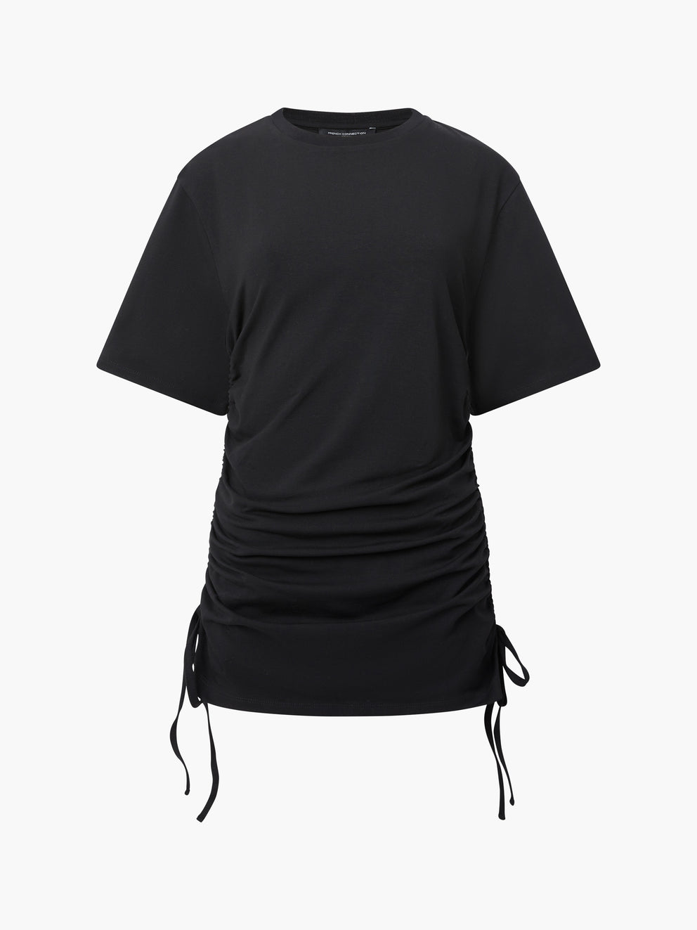 Rallie Ruched Drawstring T-Shirt Black | French Connection UK