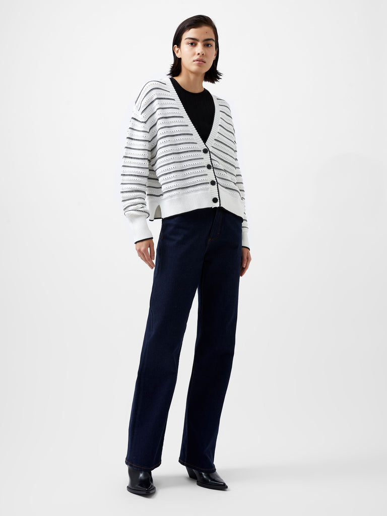 Oskie Long Sleeve Cardigan Winter White/Moonles | French Connection UK