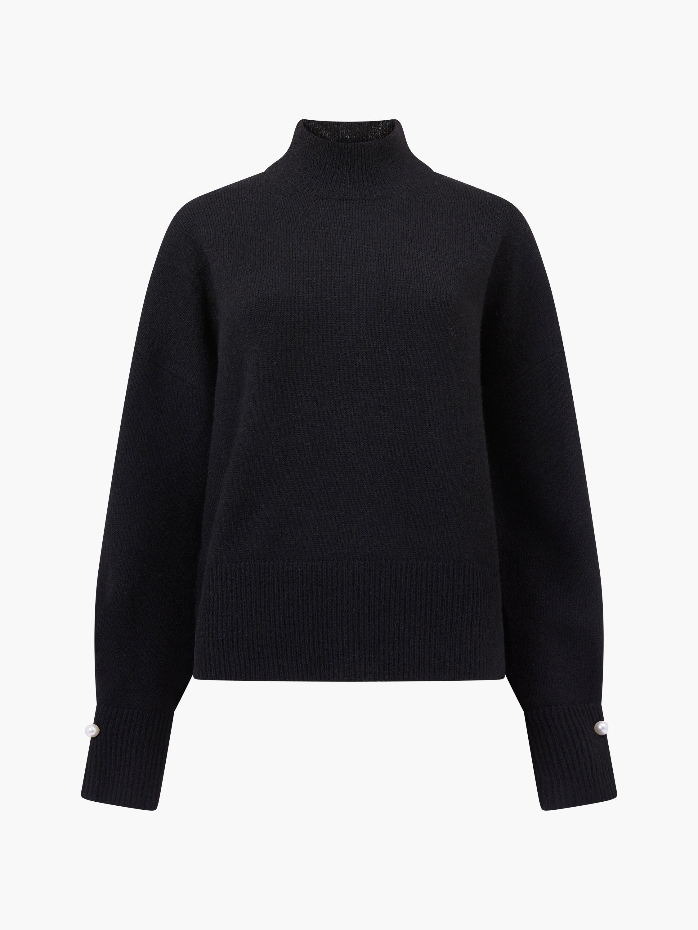 Kezia Recycled Pearl Cuff Detail Jumper Blackout | French Connection UK