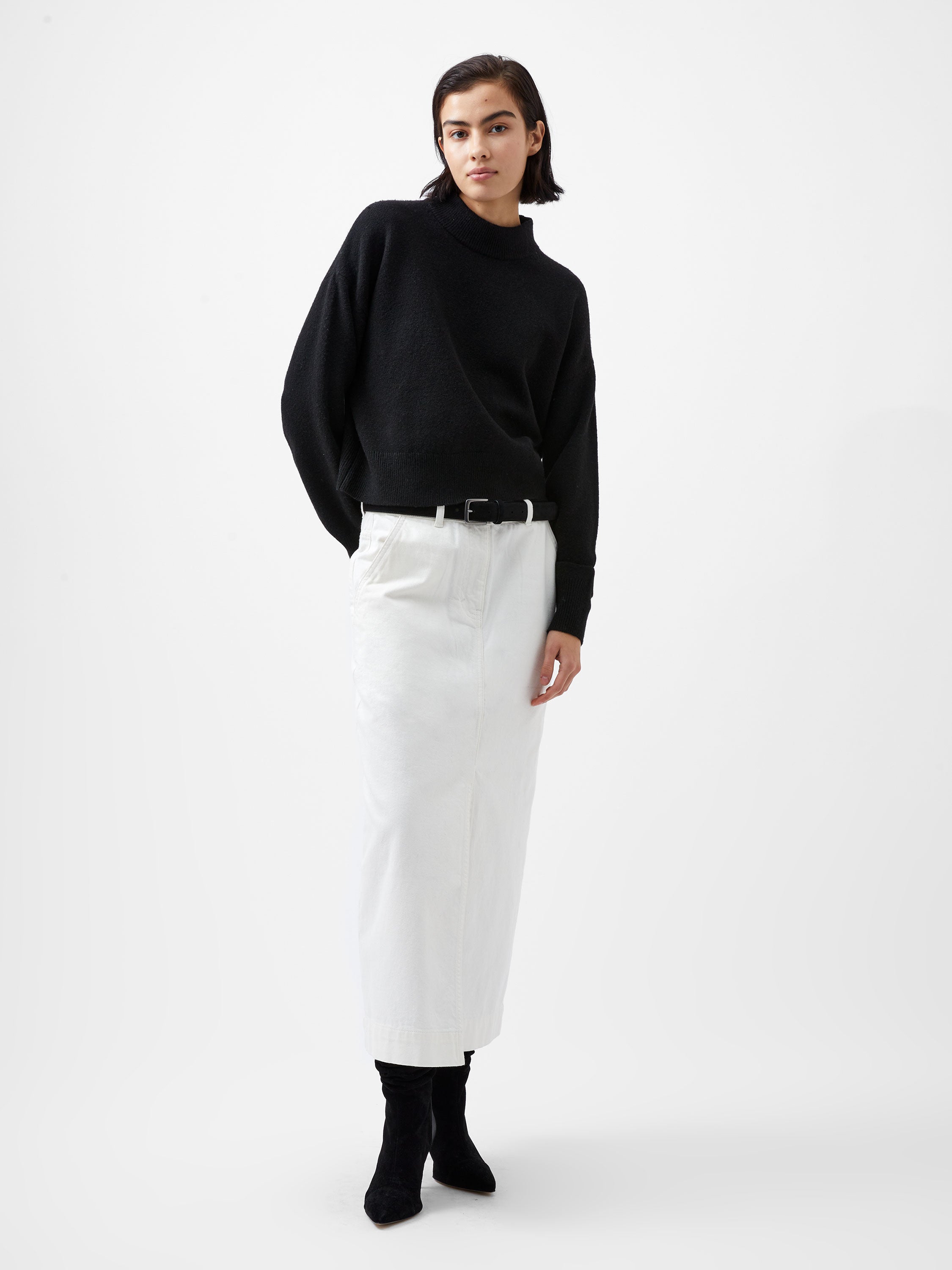 Vhari Recycled Crew Neck Jumper Black | French Connection UK