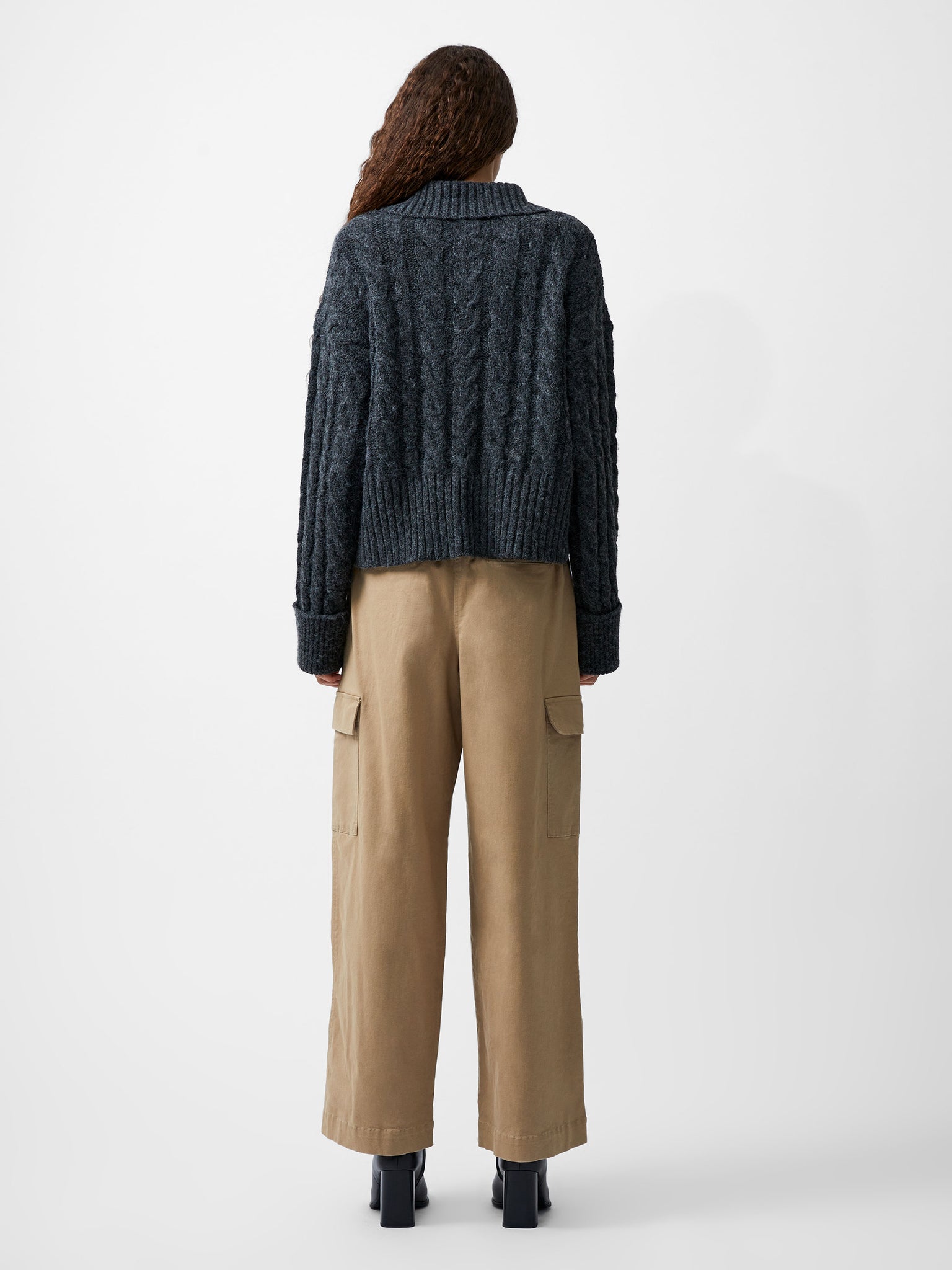 Kyla Sparkle Long Sleeve Jumper Charcoal Mel | French Connection UK