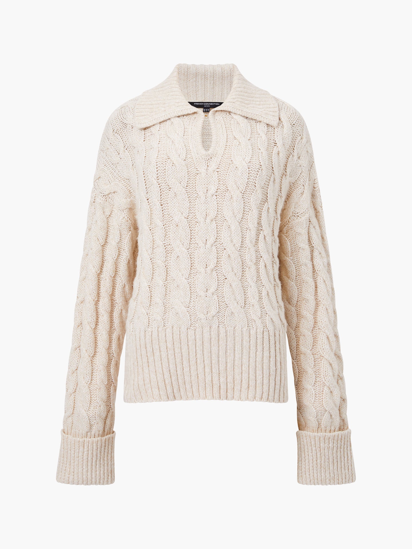 Kyla Sparkle Long Sleeve Jumper Porcelain Cream | French Connection UK