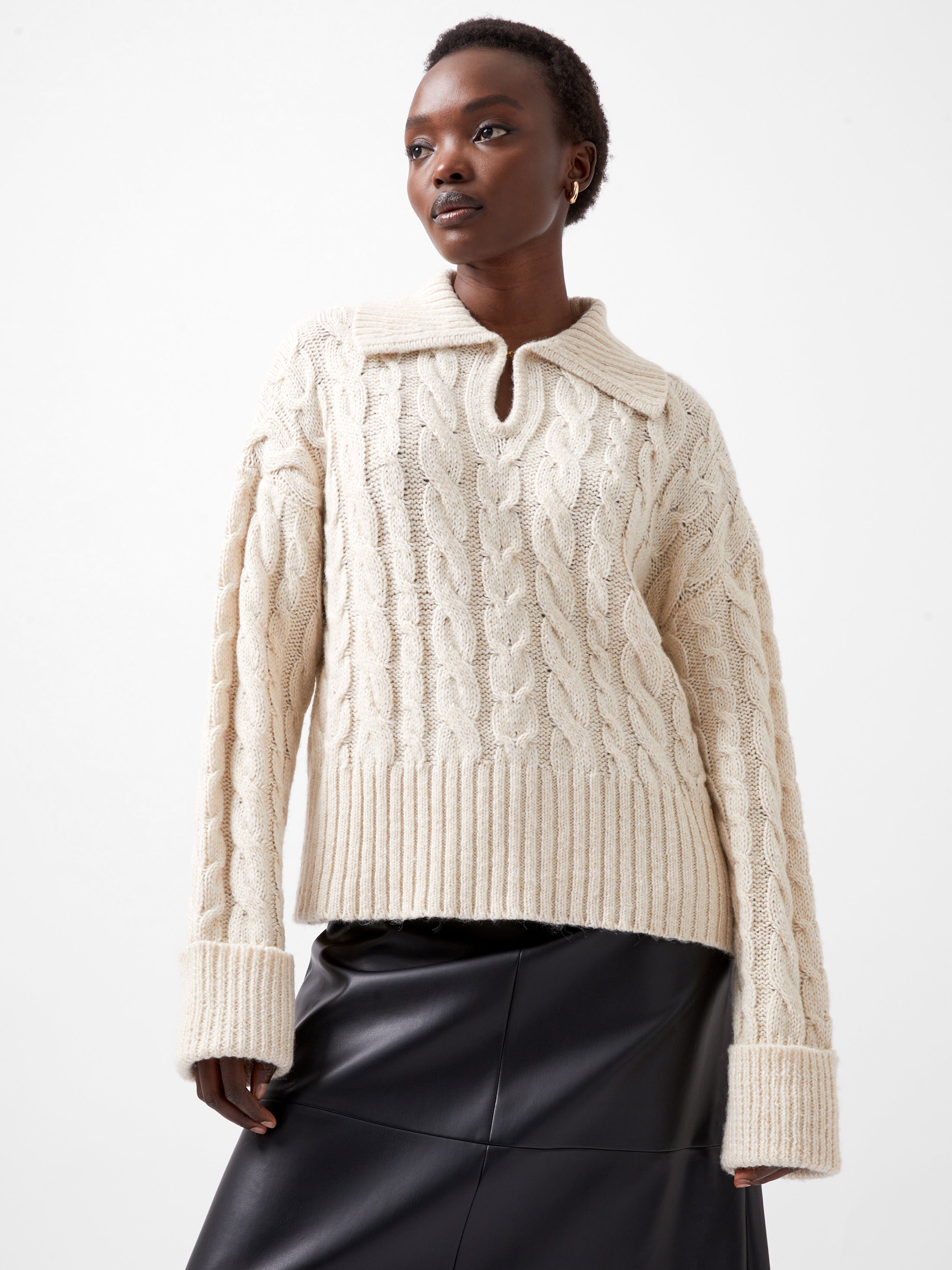 Kyla Sparkle Long Sleeve Jumper Porcelain Cream | French Connection UK