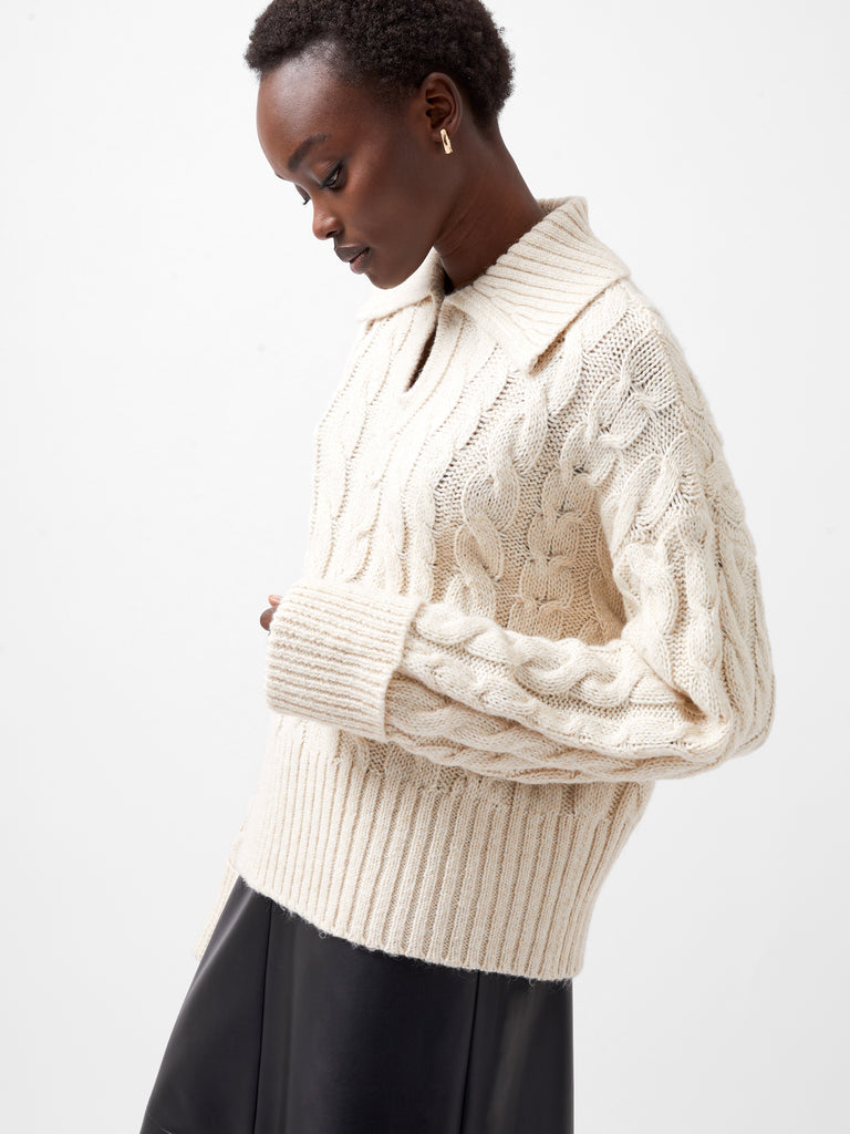 Kyla Sparkle Long Sleeve Jumper Porcelain Cream | French Connection UK