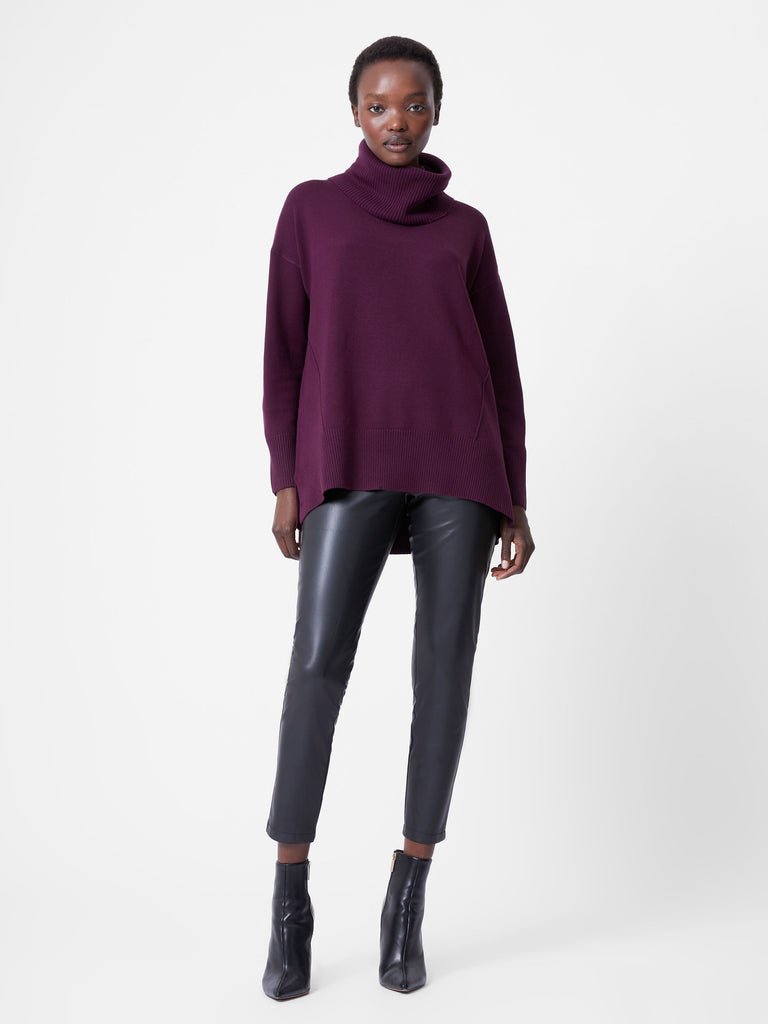Babysoft Ribbed Cowl Neck Jumper Blackberry | French Connection UK