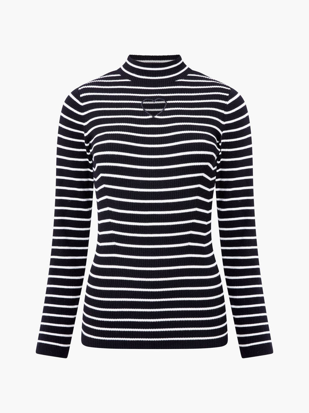 Melrose Heart Cut Out Long Sleeve Jumper Black/Porcelain Cream | French ...