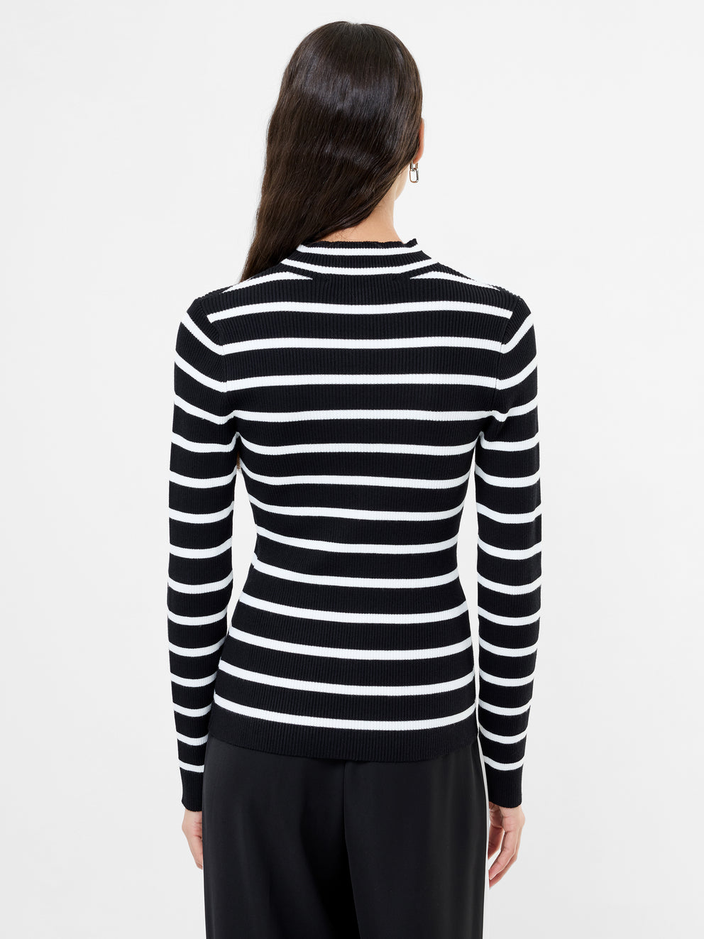 Melrose Heart Cut Out Long Sleeve Jumper Black/Porcelain Cream | French ...